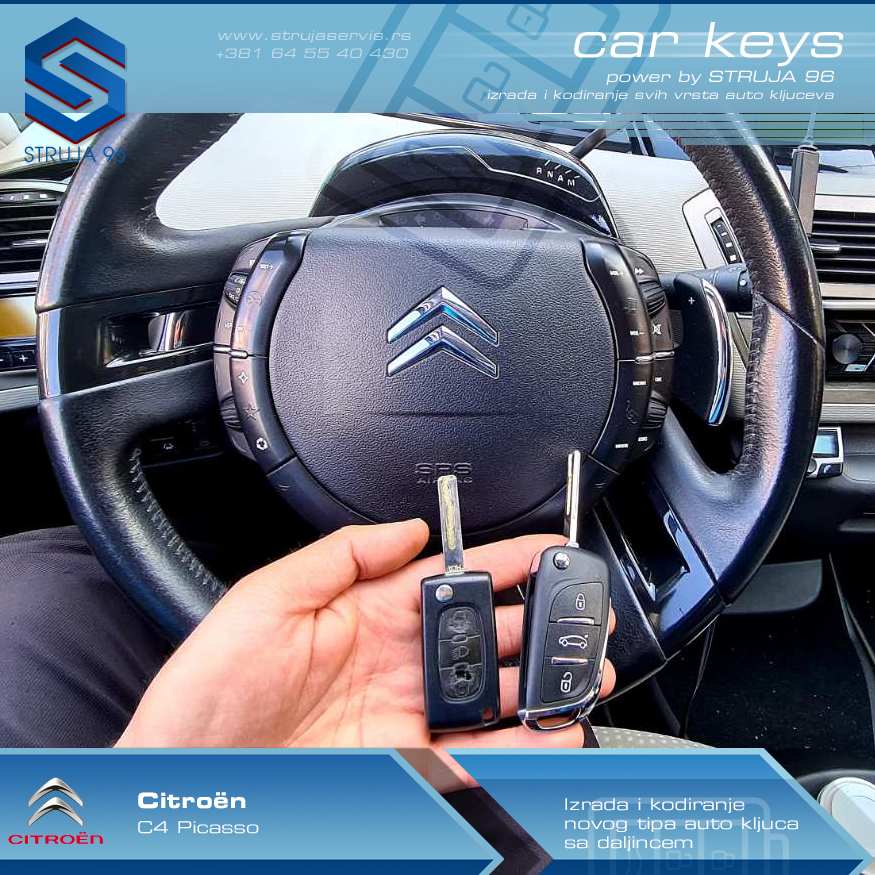 Citroën C4 Picasso Car Keys - STRUJA 96